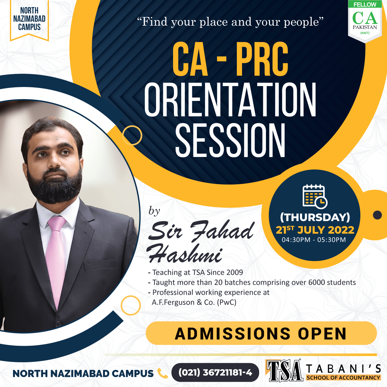 CA PRC NNC Orientation - Tabani's School of Accountancy