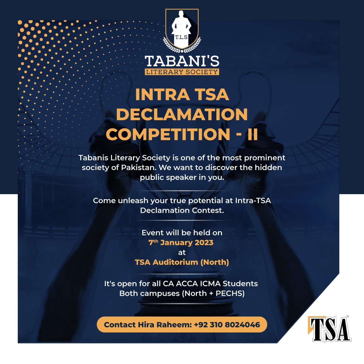 We are thrilled to announce Intra TSA declamation competition - II will ...