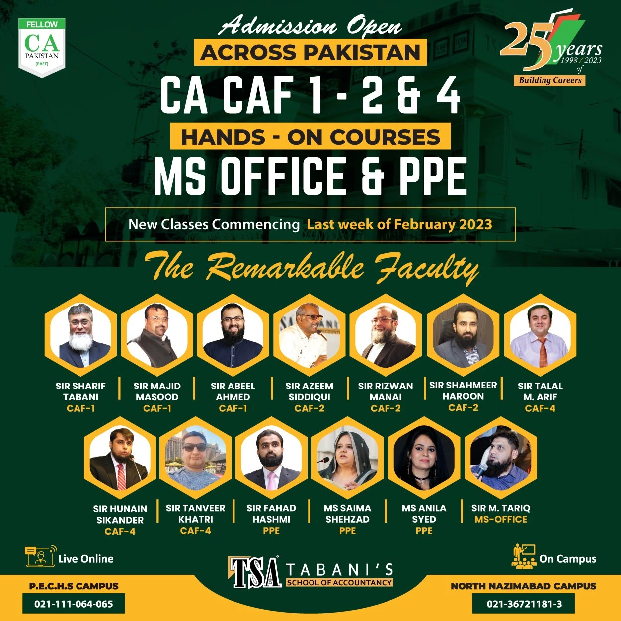 CA,CAF,Admissions are open - Tabani's School of Accountancy