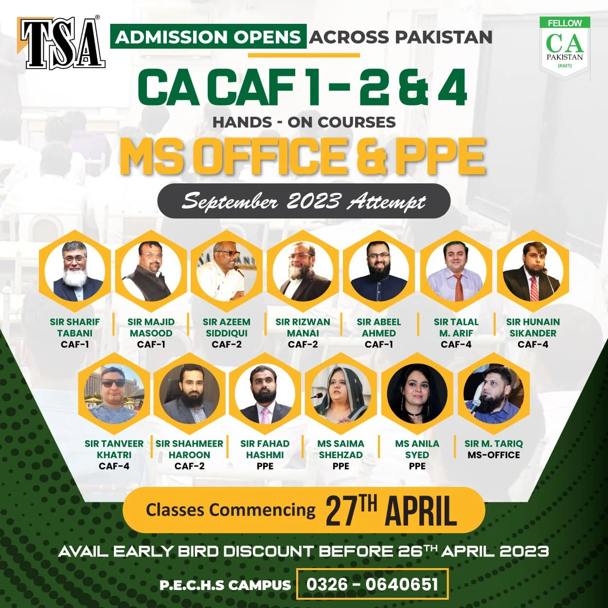 Admissions are Open in CAF - Tabani's School of Accountancy